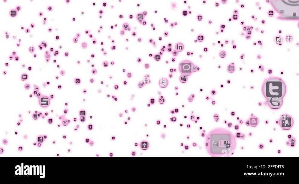 4K DCI Flying Logos animation with 150+ different social media icons ...