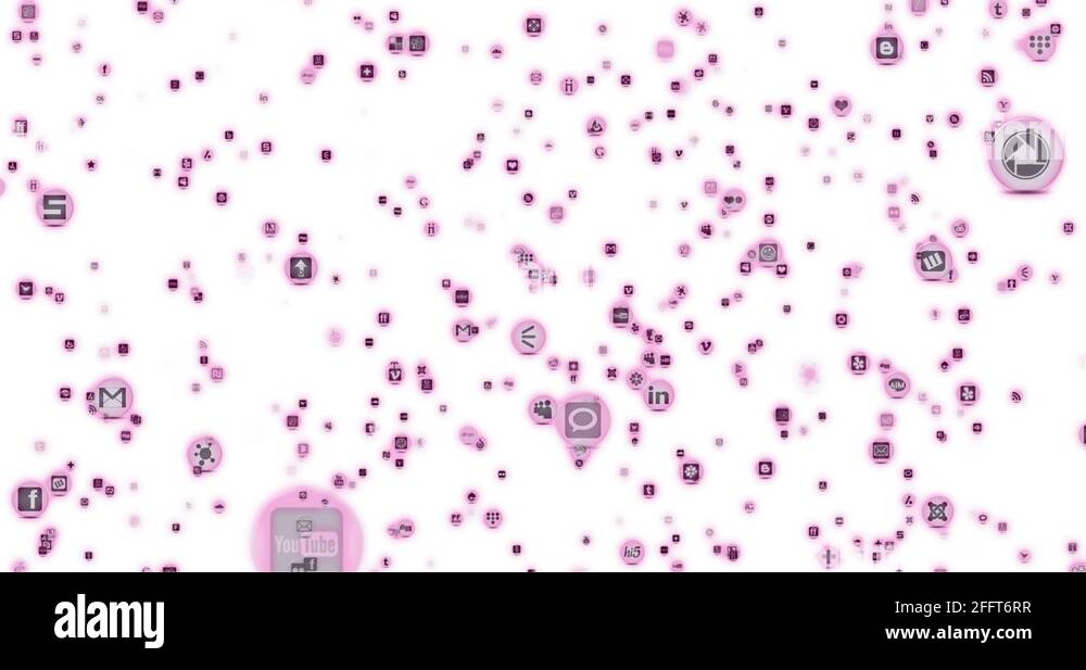 4K DCI Flying Logos animation with 150+ different social media icons ...