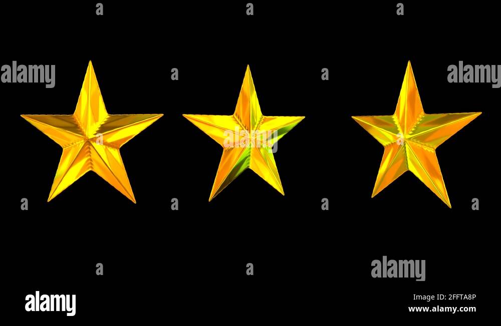 Animated spinning three shining golden stars in 4k Stock Video Footage ...