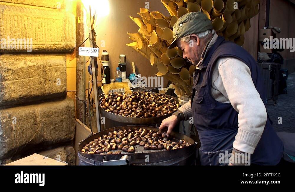 Roasted chestnuts street vendor in Stock Videos & Footage - HD and 4K ...