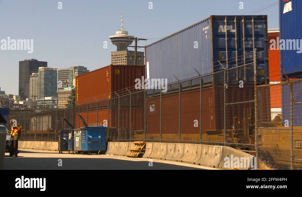 railroad, intermodal container train and skyline forklift Stock Video ...