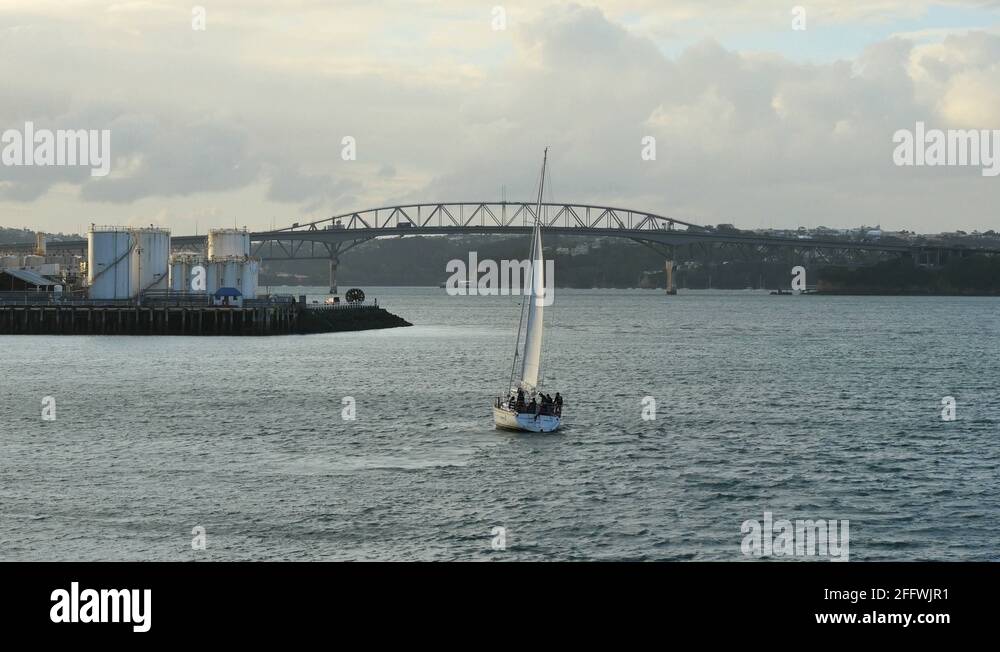 Auckland harbour bridge from westhaven Stock Videos & Footage - HD and ...