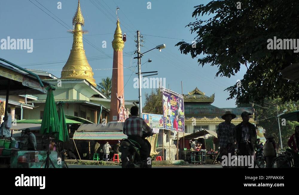 Katha main riverfront road,Katha,Burma Stock Video Footage - Alamy