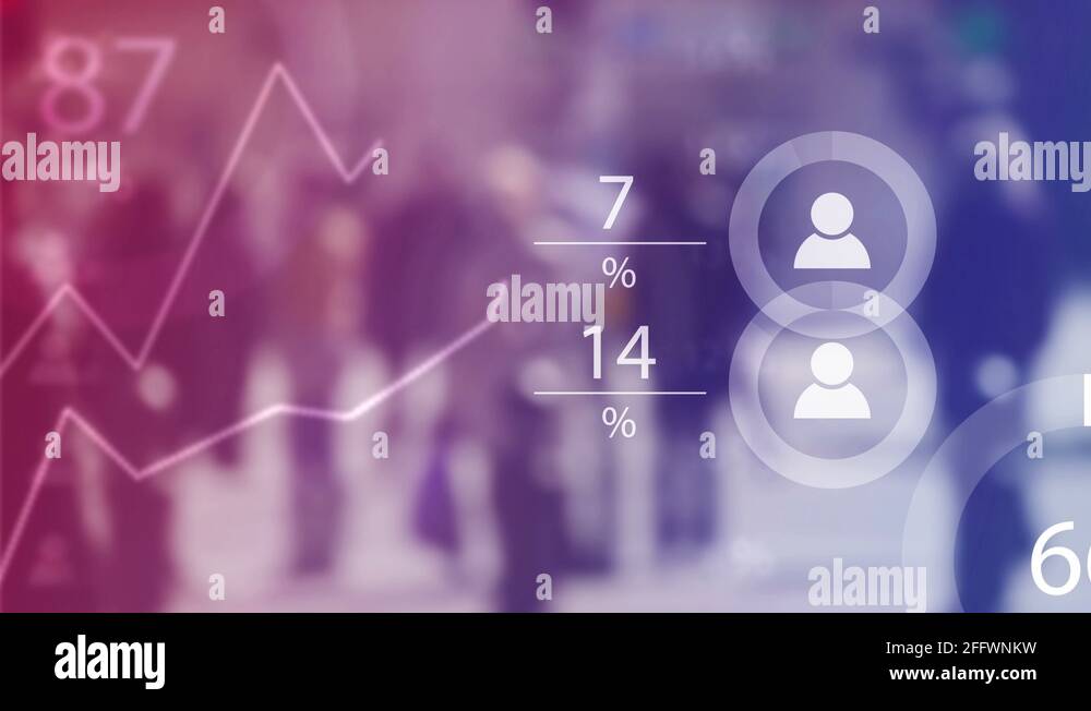 World Population Concept with Crowd and Animated Charts Stock Video ...