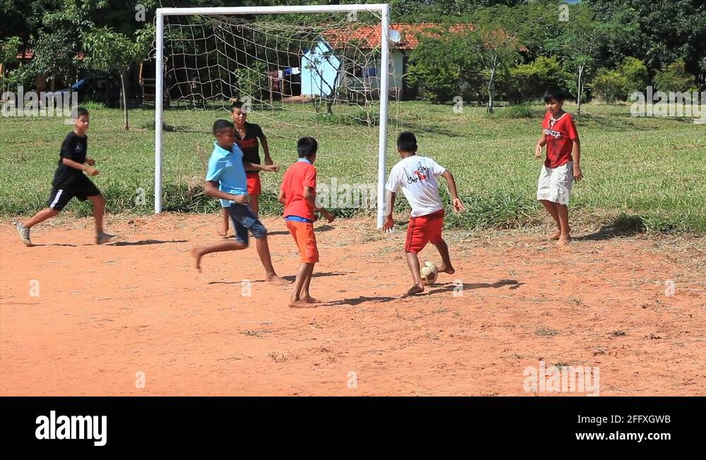 Brazilian indigenous kids playing soccer, Brazil - childrens having fun ...