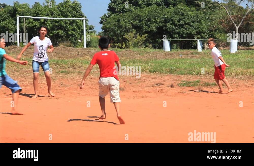 Brazilian indigenous kids playing soccer, Brazil Stock Video Footage ...