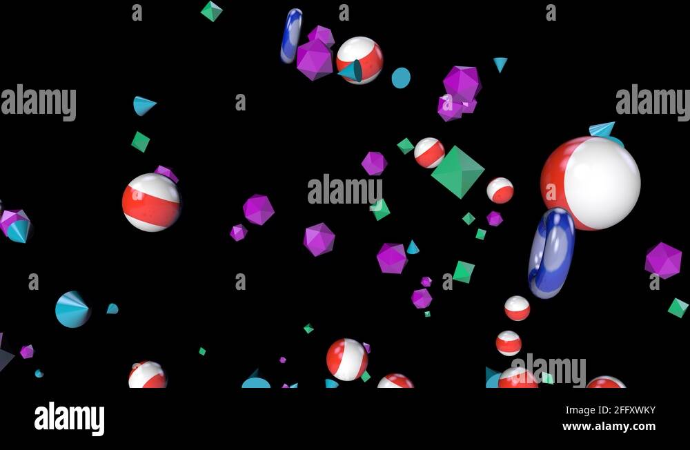 floating 3D shapes Stock Video Footage - Alamy