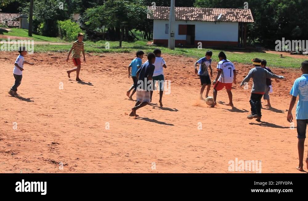 Brazilian indigenous kids playing soccer, Brazil Stock Video Footage ...