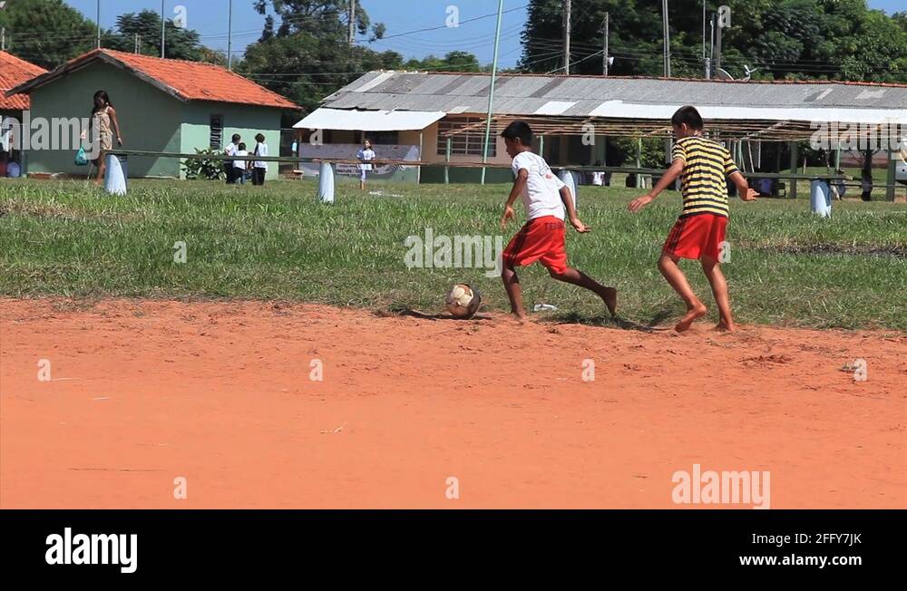 Brazilian indigenous kids playing soccer, Brazil - childrens having fun ...