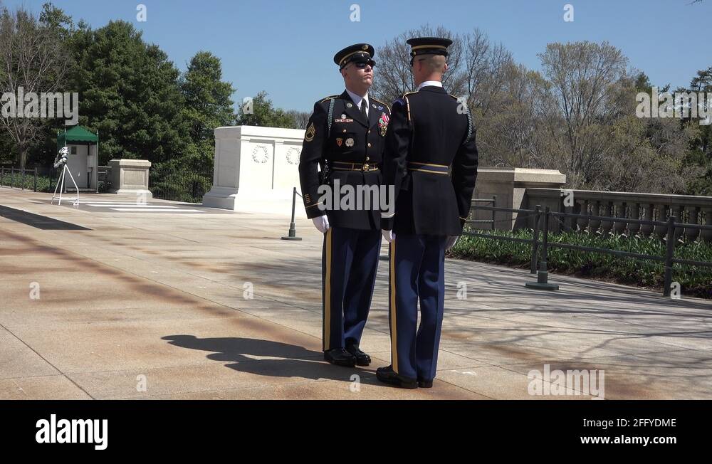 Arlington National Cemetery Guard of Honor uniform inspection 4K Stock ...