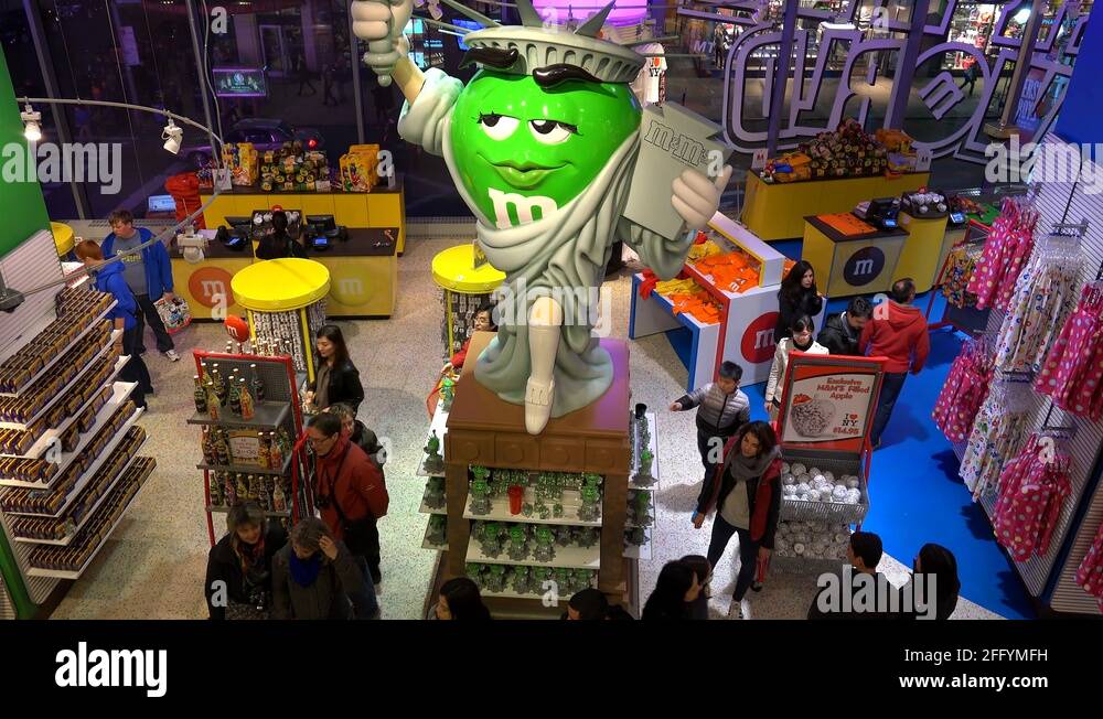 Buyers inside of the M&M's World store in Times Square, NYC, USA Stock ...