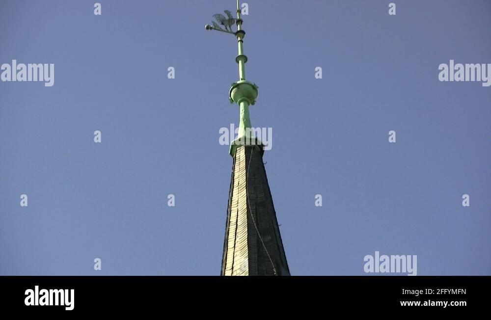 Church with wind Turbine Stock Video Footage - Alamy