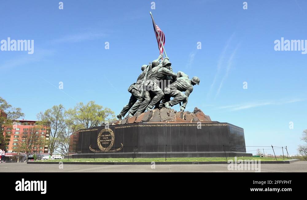 Washington DC United States Marine Corps War Memorial statue 4K Stock ...