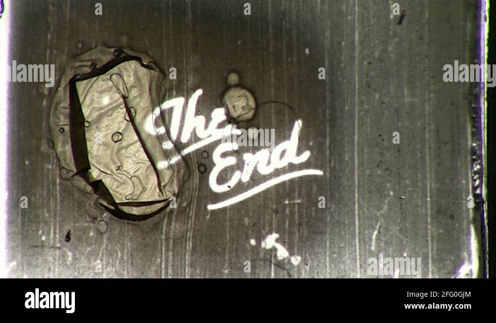 THE END Vintage Old Film Title Graphic Leader Distressed Movie Retro ...