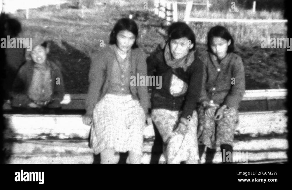 Aleut American Indian Girls Kids Alaska Child 1940s Vintage Film Home ...
