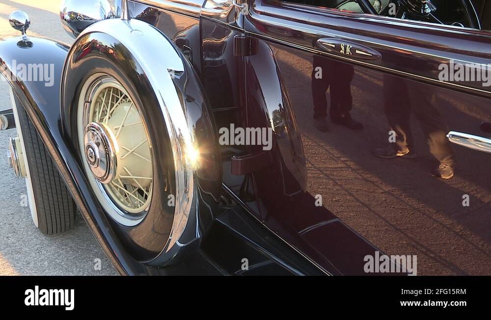 Vintage classic and performance cars on display at car show Stock Video ...