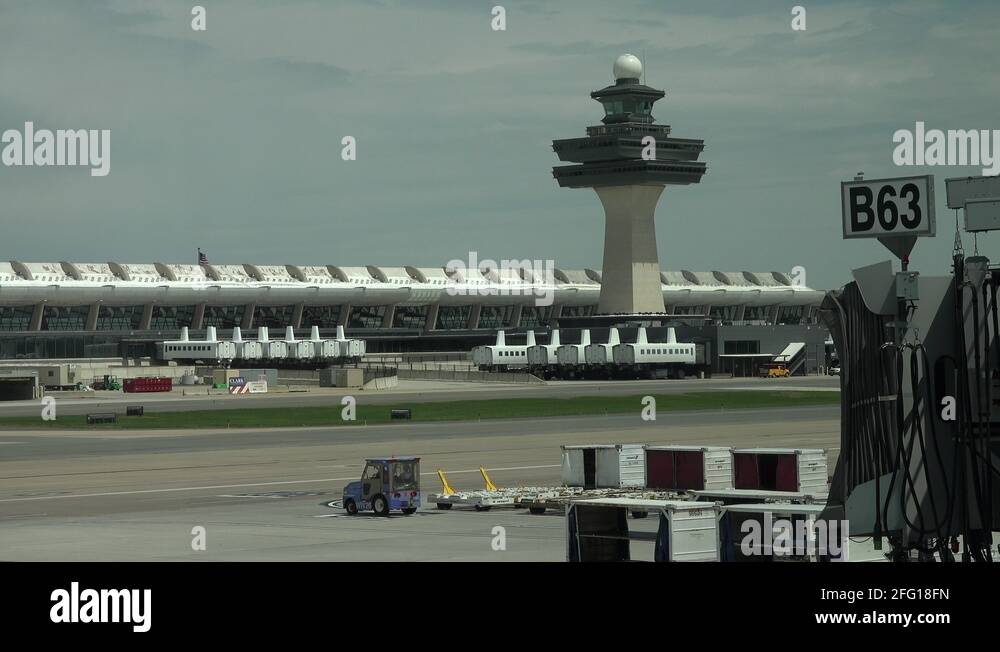 Dulles International Airport runway ramps Washington DC 4K 022 Stock ...