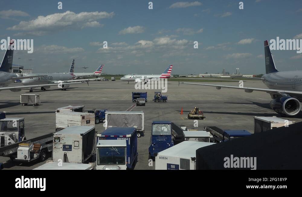 Military aircraft landing Dulles International Airport 4K 035 Stock ...