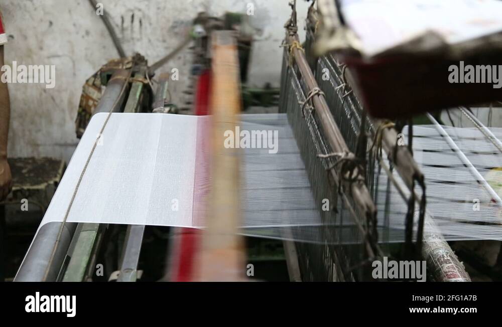 Parts of weaving machine moving fast and connecting threads Stock Video ...