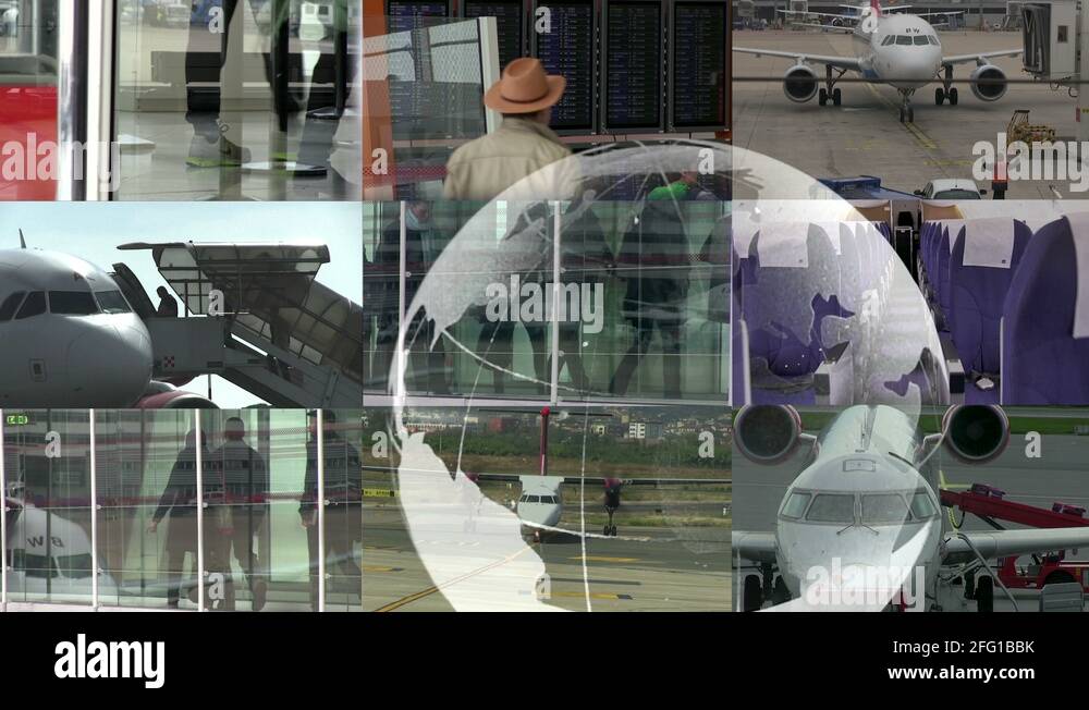 Collage of Airport terminal boarding Stock Video Footage - Alamy