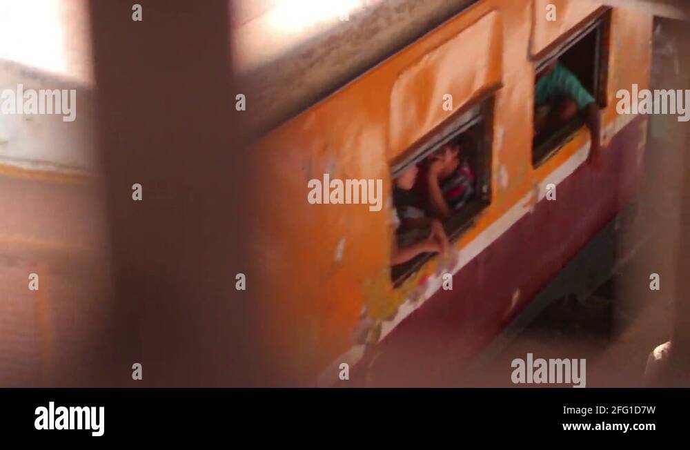 Train travel among poor of India Stock Video Footage - Alamy