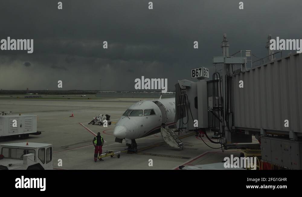 Dulles International Airport aircraft at gate Washington DC 4K 026 ...