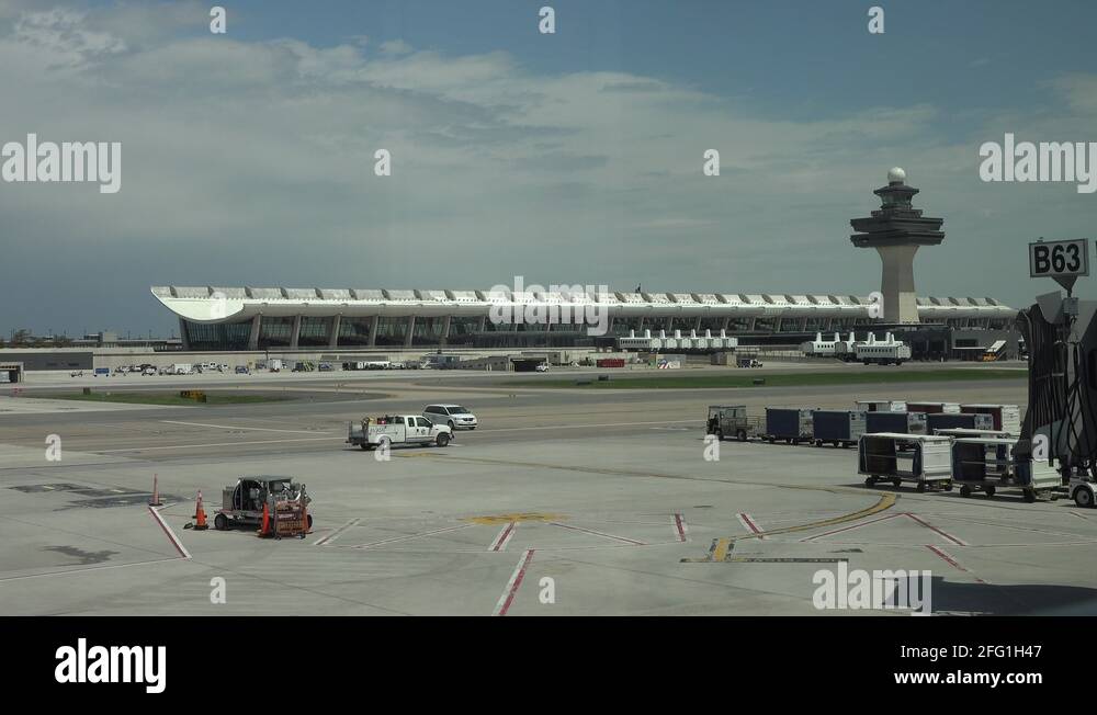 Dulles International Airport ramp vehicles Washington DC fast 4K 021 ...