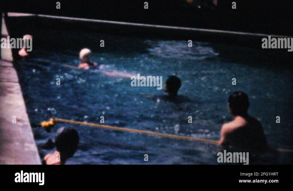Family Swimming At Campground Pool-1964 Vintage 8mm film Stock Video ...