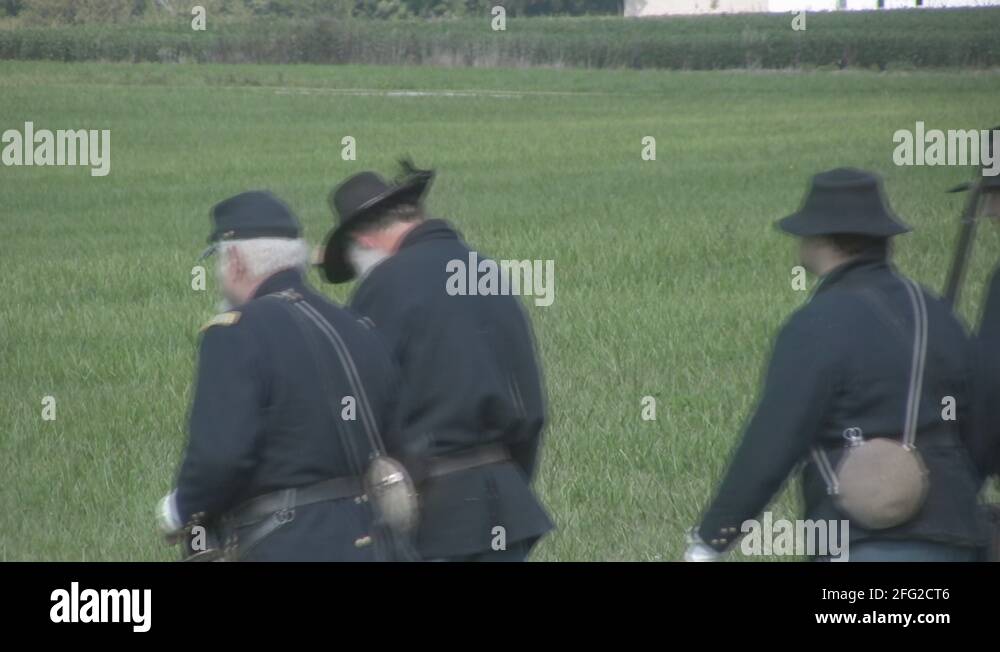 HD Stock- Civil War - Union Soldiers marching into battle Stock Video ...