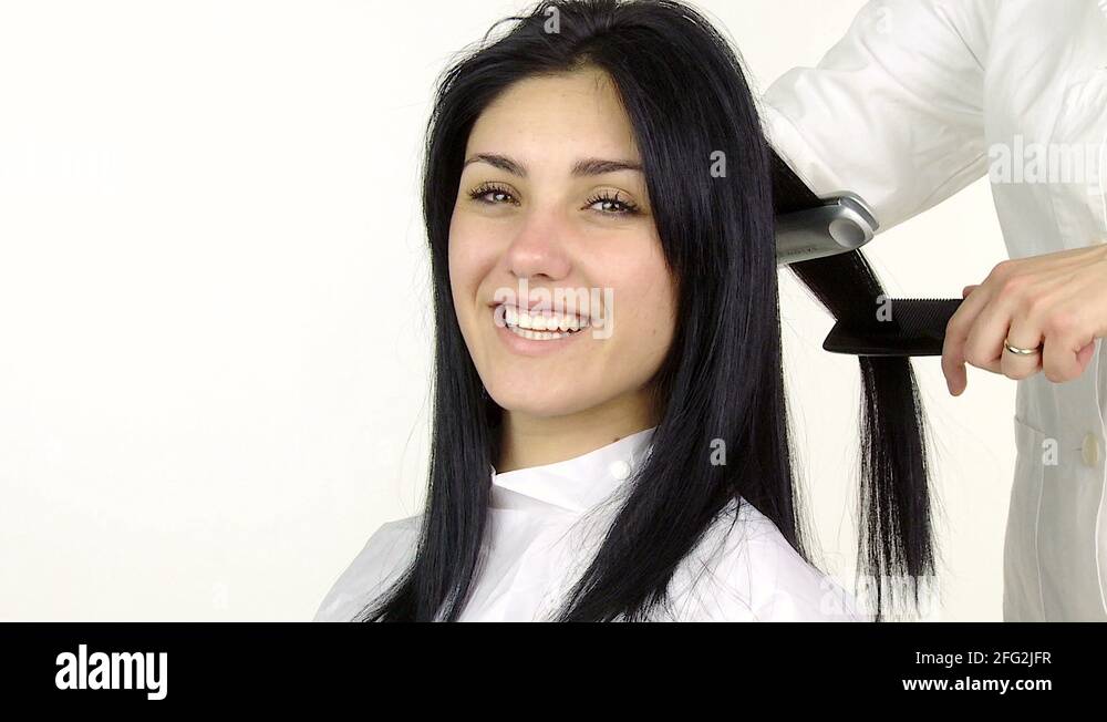 Female hair model long hair studio shot Stock Videos & Footage - HD and ...