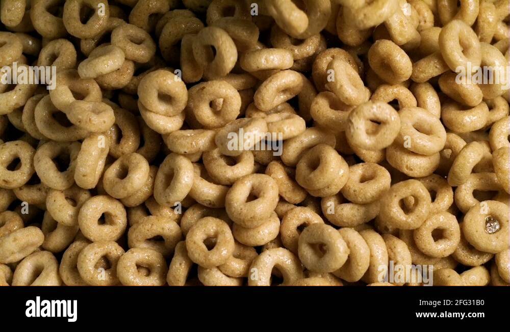 Oats Loop Cereal Falls Slow Motion Stock Video Footage - Alamy