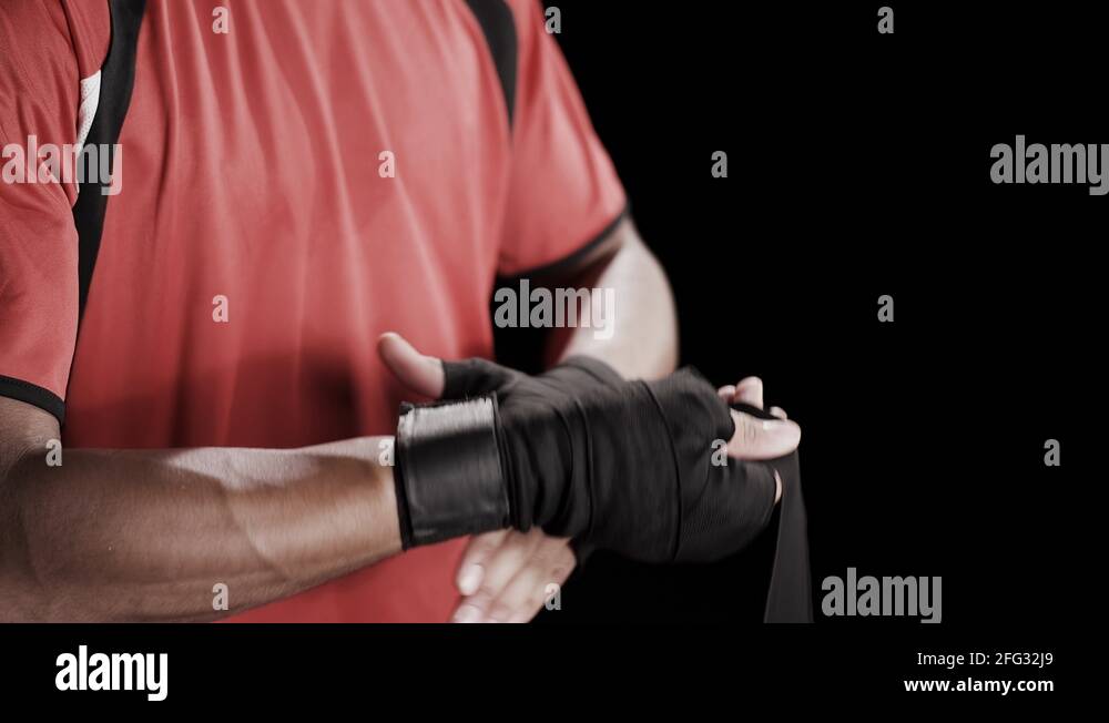 Black Man wrapping hands Stock Video Footage - Alamy