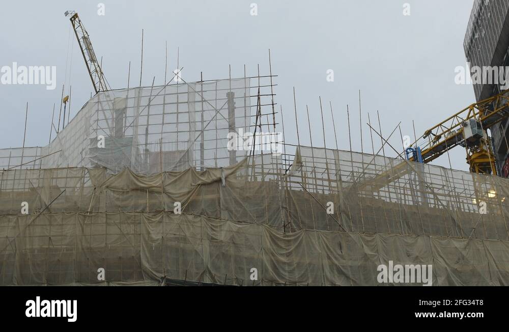 Bamboo scaffolding skyscraper building Stock Videos & Footage - HD and ...