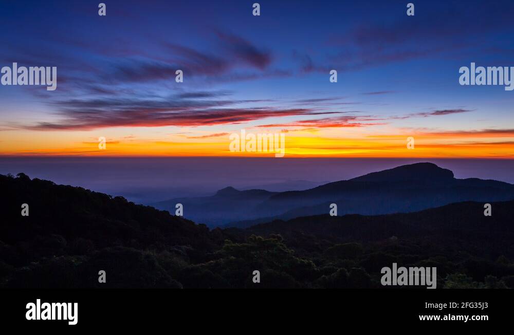 Sunrise On Valley At Doi Inthanon National Park Of Chiang Mai, Thailand ...