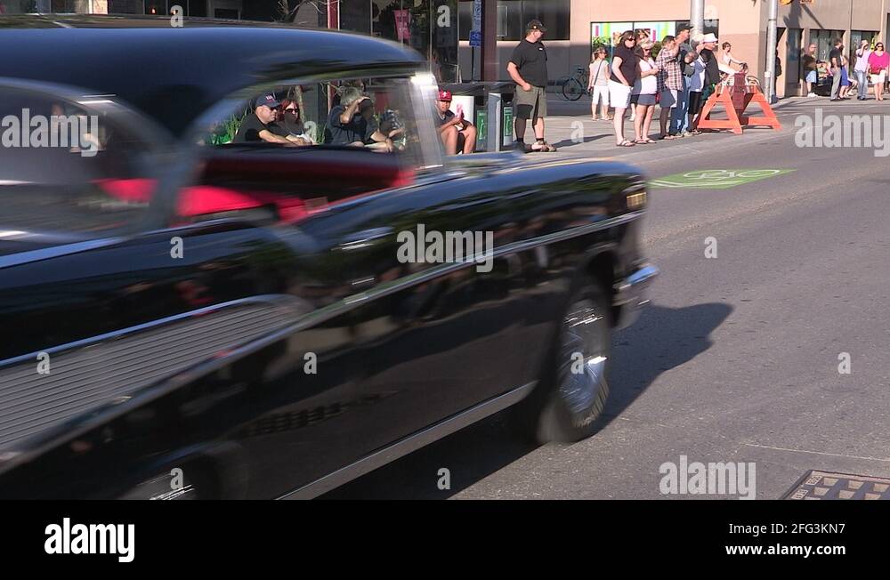 Vintage classic and performance cars on display at car show Stock Video ...