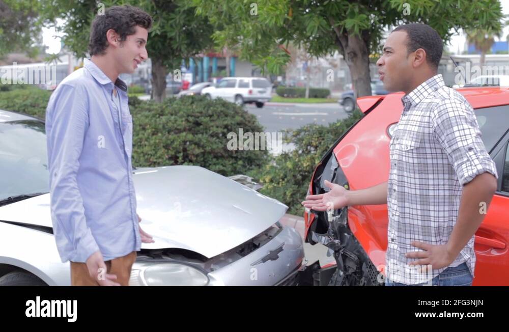 Two Drivers Arguing After Traffic Accident Stock Video Footage - Alamy