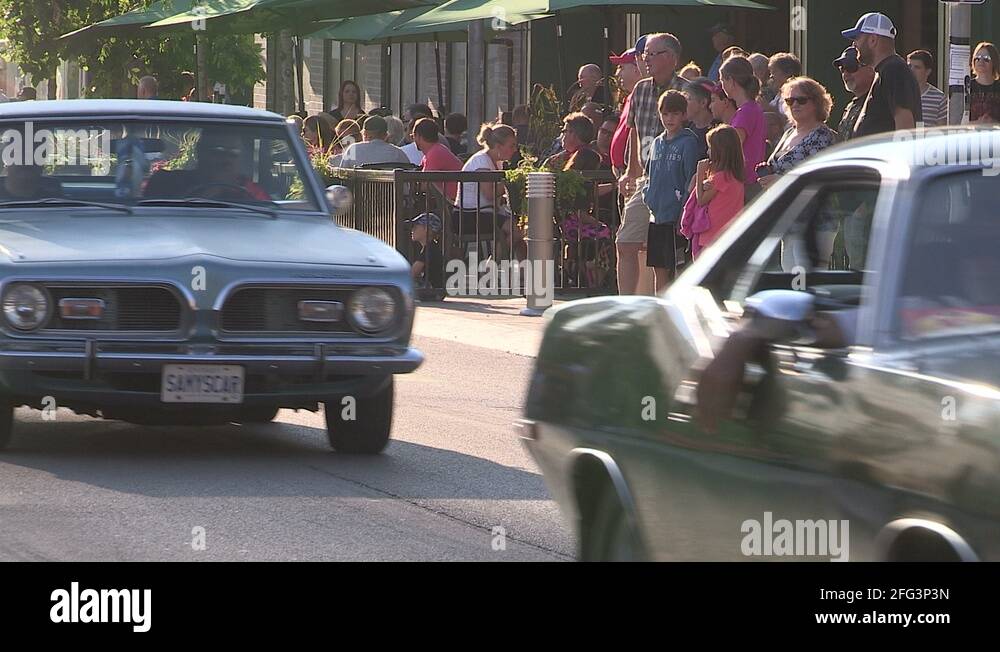 Vintage classic and performance cars on display at car show Stock Video ...