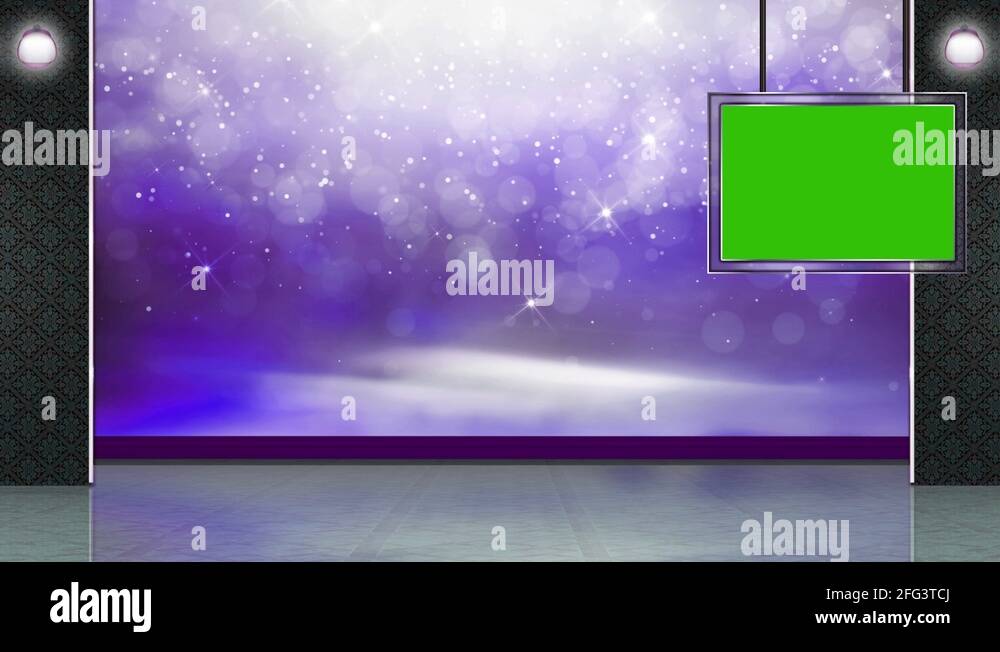 Entertainment TV Studio Set 28 - Virtual Green Screen Background Loop Stock Video Footage - Alamy