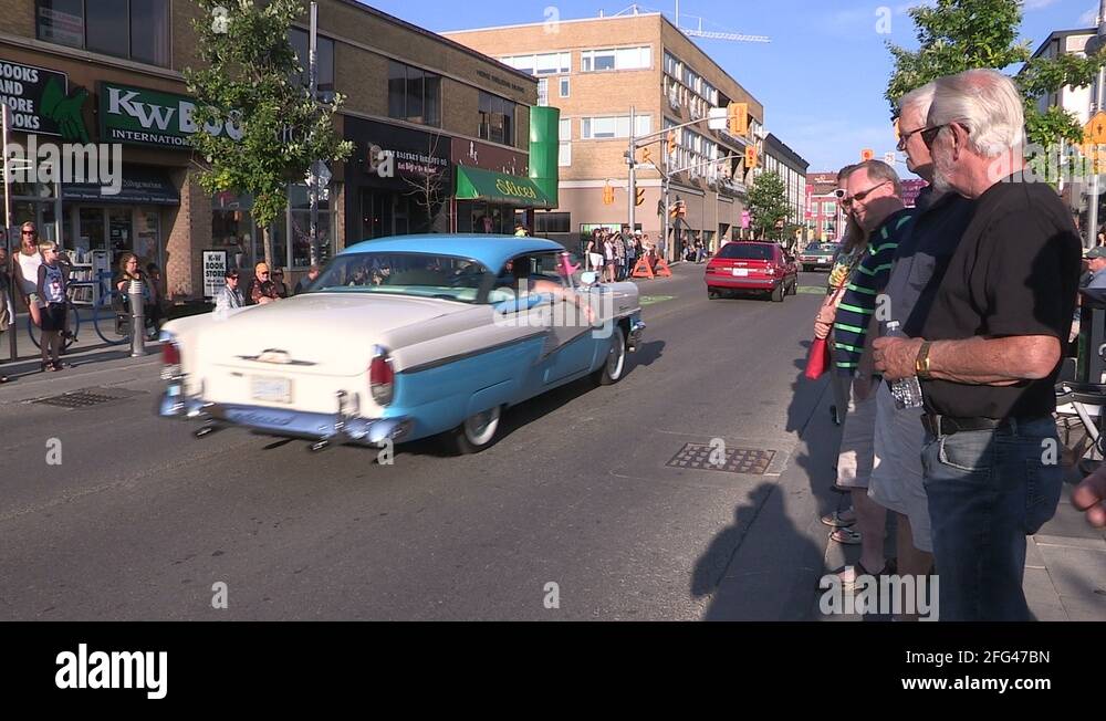 Vintage classic and performance cars on display at car show Stock Video ...