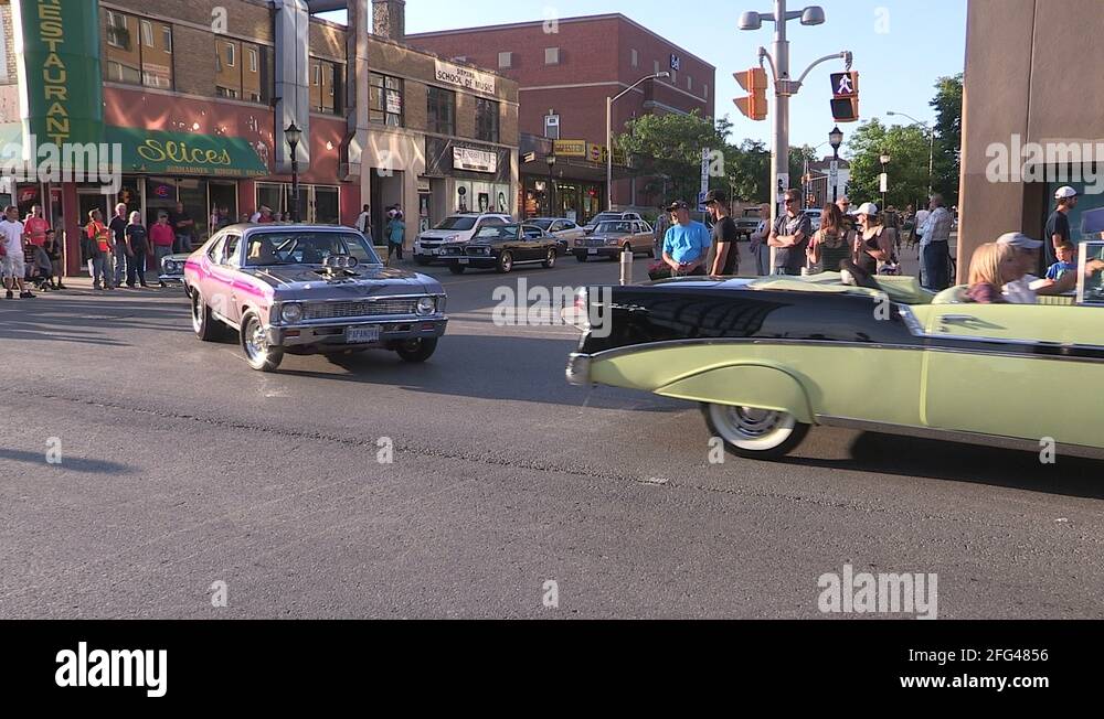Vintage classic and performance cars on display at car show Stock Video ...