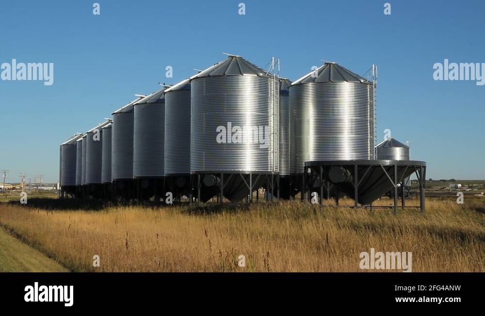 Grain silos. Wymark, Saskatchewan, Canada Stock Video Footage - Alamy