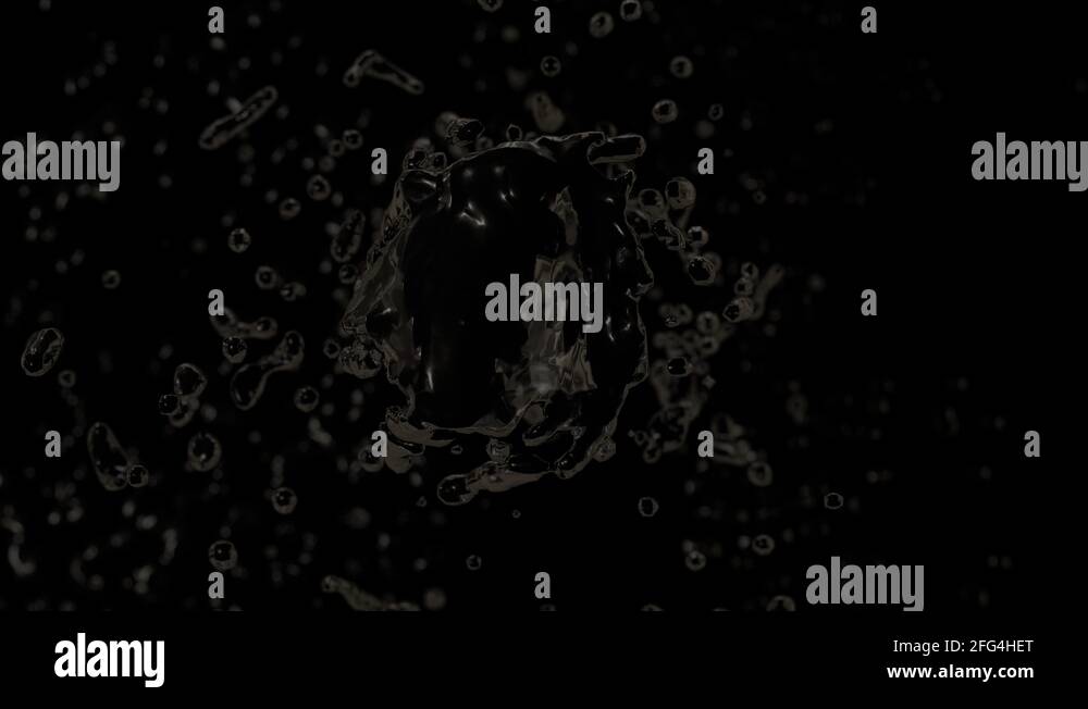 Animated erupting oil in slow motion against transparent background c ...