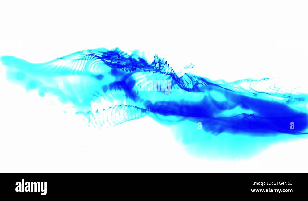 Fluctuating cyan and blue spots and lines on a white screen Stock Video ...