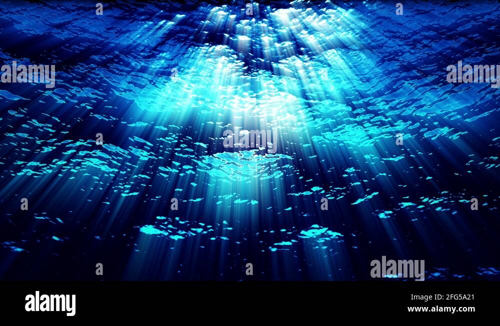 Underwater ocean waves ripple and flow with light rays - Water FX0324 ...