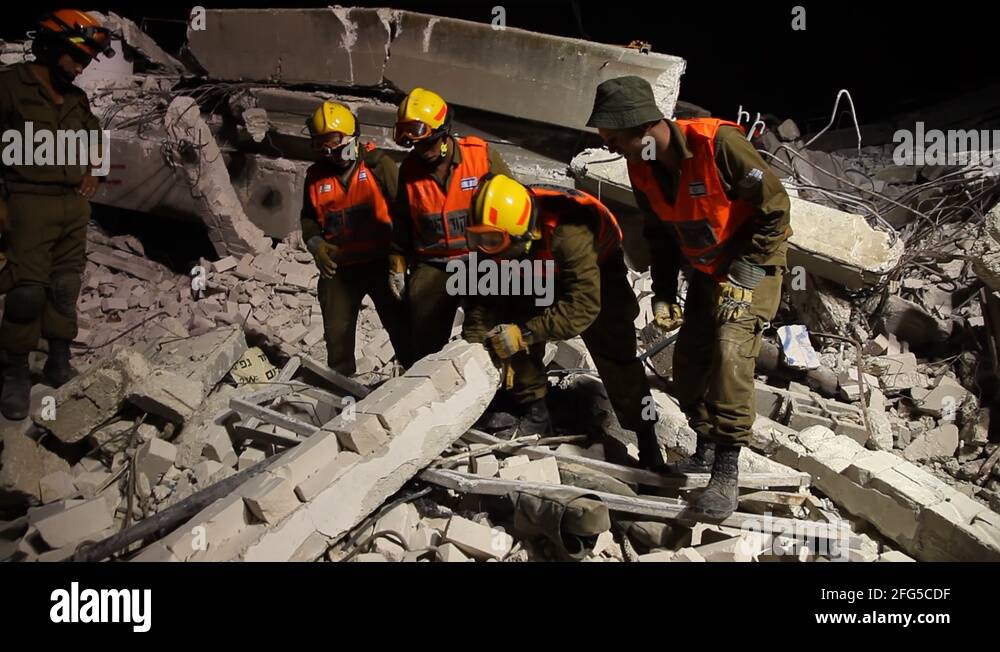 Homeland Security Soldiers lift a huge chunk of concrete Stock Video ...