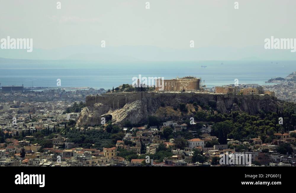 4K real time Athens establishing shot,Acropolis/Parthenon in view Stock ...