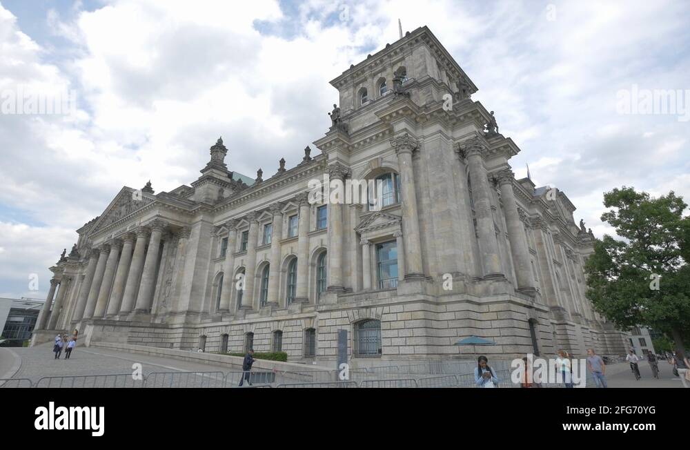 A beautiful side view of the Reichstag building in Berlin Stock Video ...