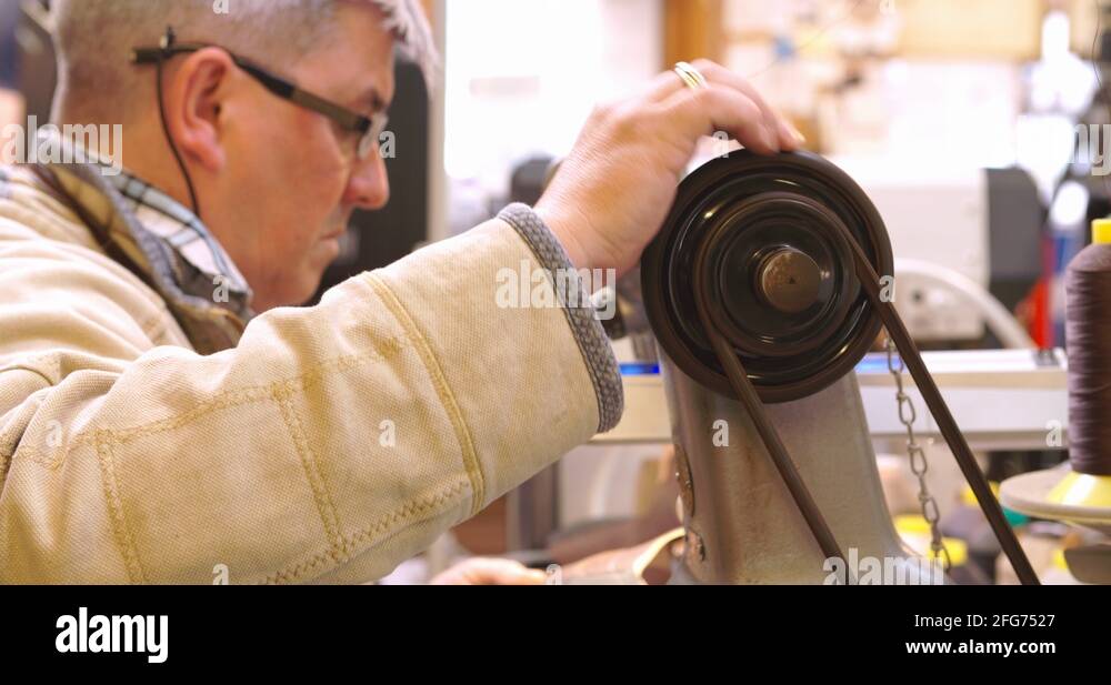 Bespoke Shoemaker Staining And Polishing Leather Of Shoe Stock Video ...