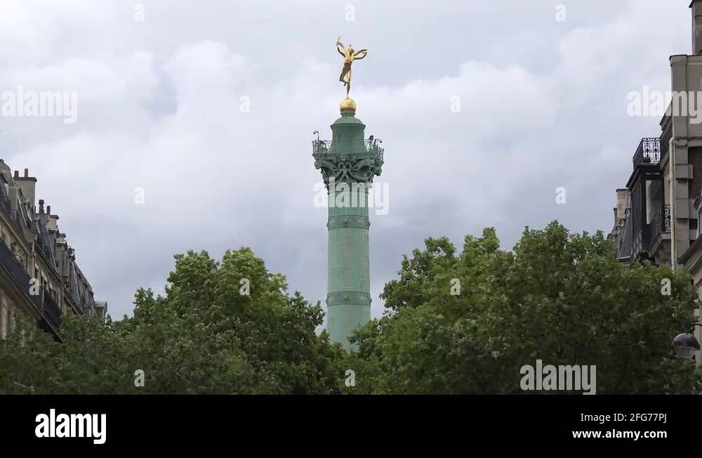The July Column (in 4k), Place de la Bastille, Paris, France Stock ...