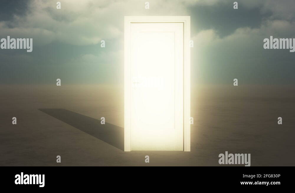 4k open door & timelapse flying clouds on the wide plains,sci-fi scenes ...